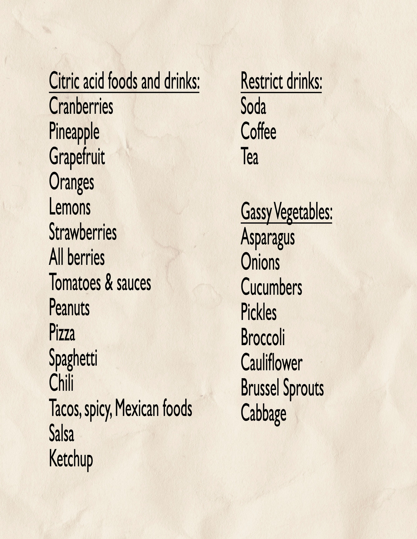 Nursing Food List - Life In Portraits
