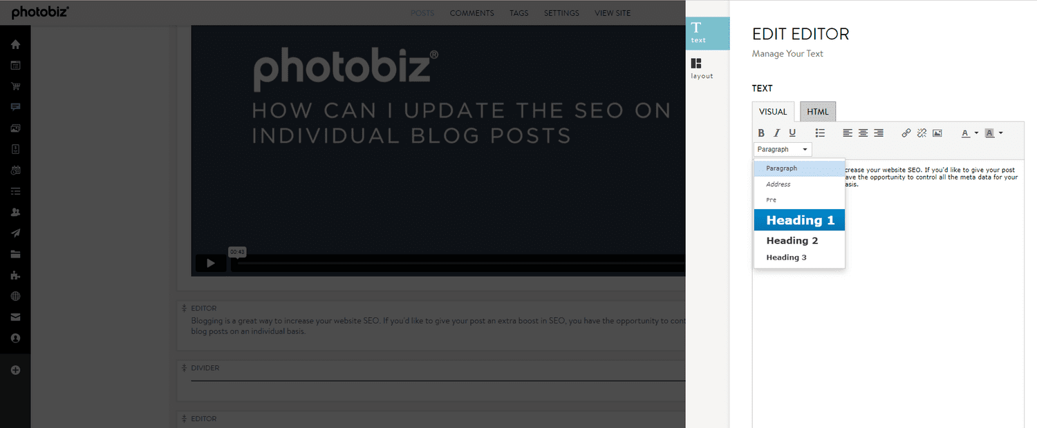 Can I Add Header Tags (H1, H2, H3) To My PhotoBiz Site? - PhotoBiz ...