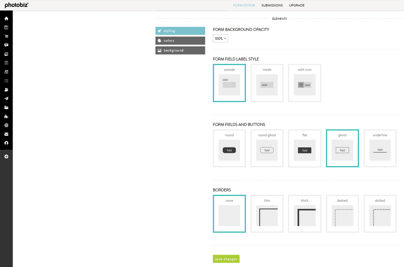 Can I customize the look of my forms? - PhotoBiz Knowledge Base