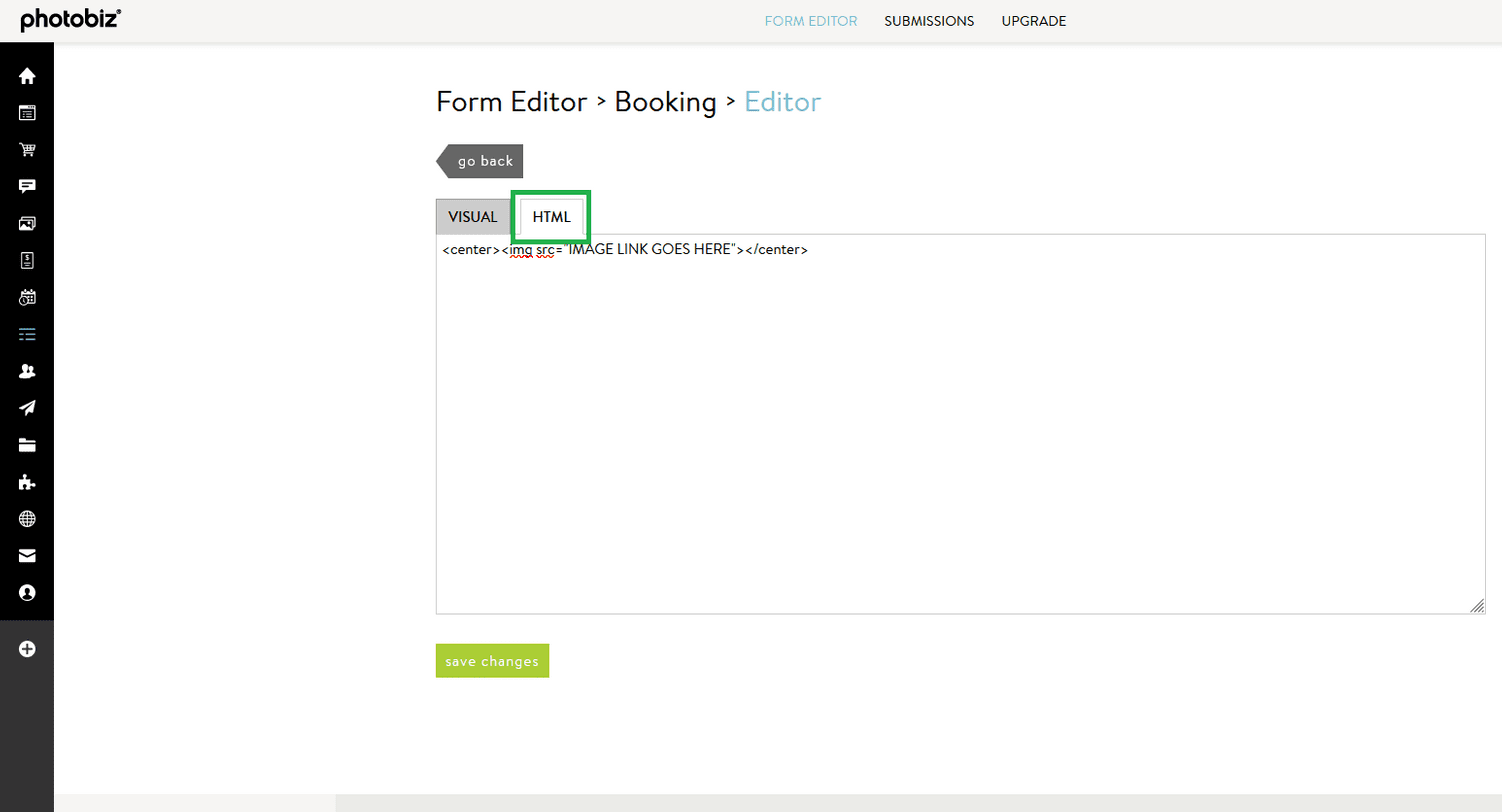How to Embed an Image in a Form - PhotoBiz Knowledge Base