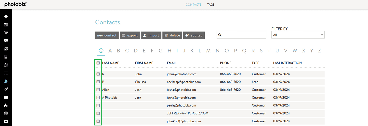 How can I tag multiple contacts at the same time? - PhotoBiz Knowledge Base