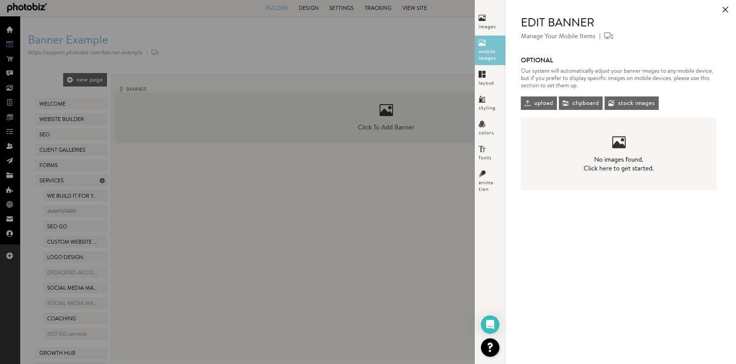 How to Use Banner Blocks for PhotoBiz Website Builder