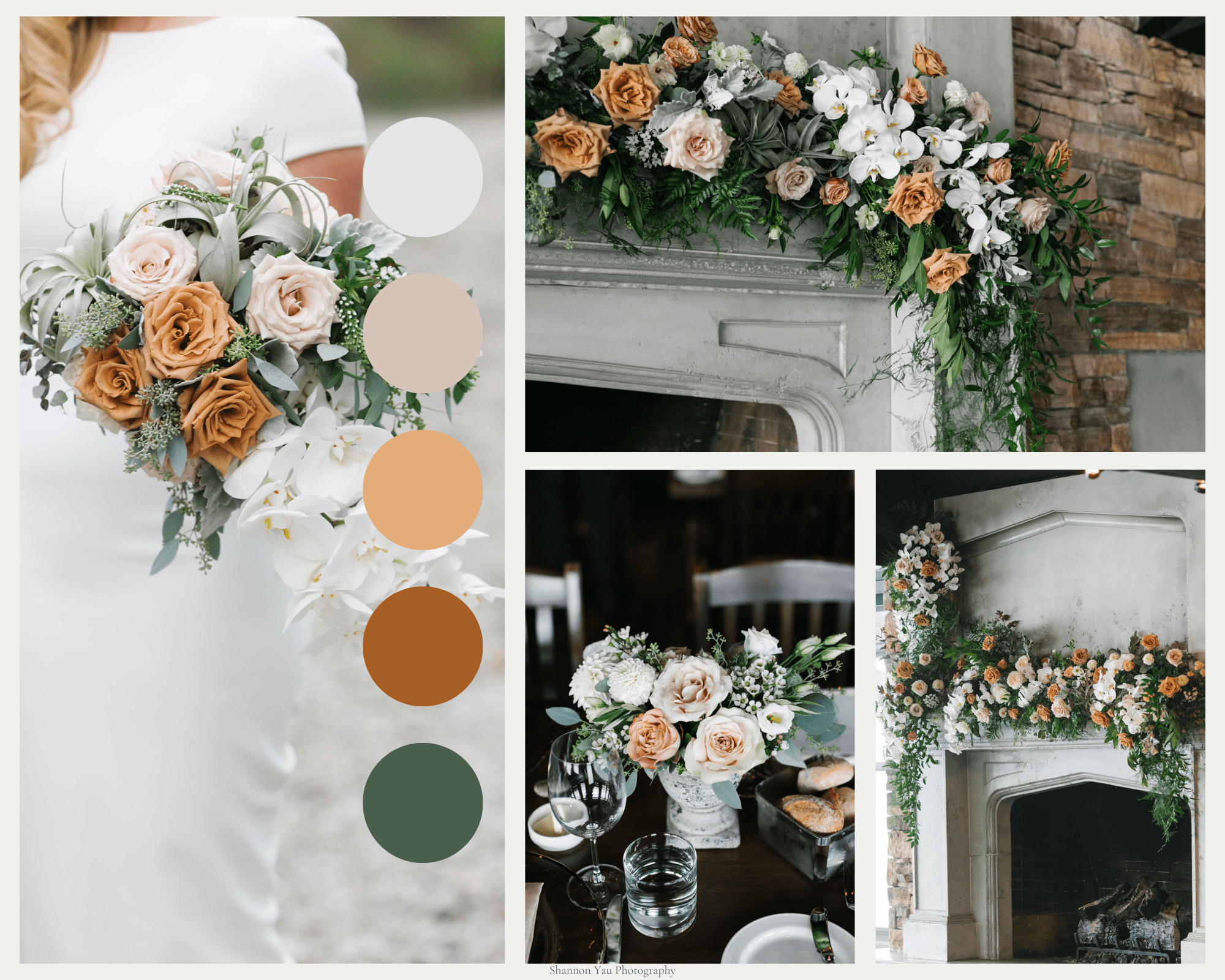 Mocha Mousse Inspired Wedding Florals