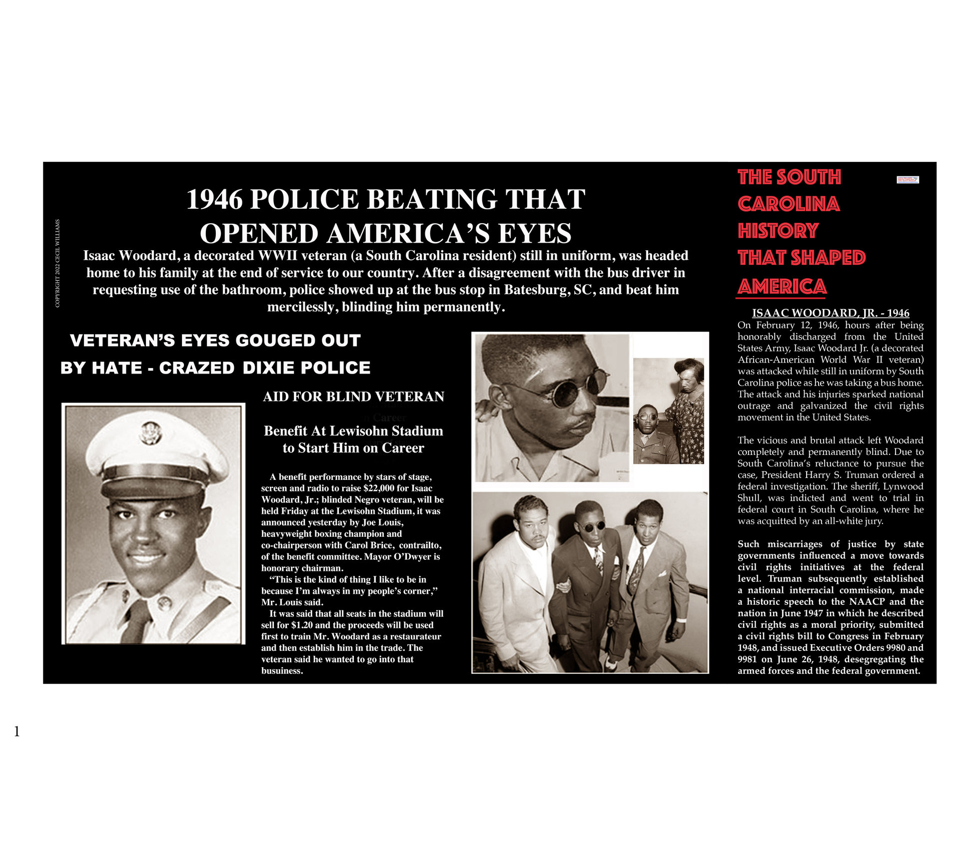 #1 Isaac Woodard Poster - Cecil Williams Photography LLC