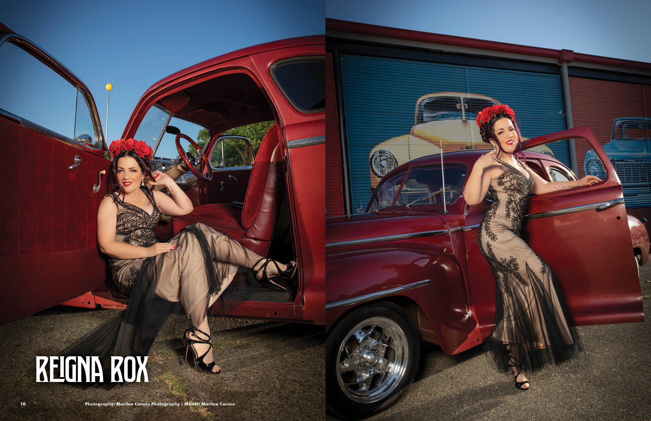 Cover of Issue 1 of the new Pinups & Hot Rods Magazine by Retro Lovely - Marilee Caruso Photography